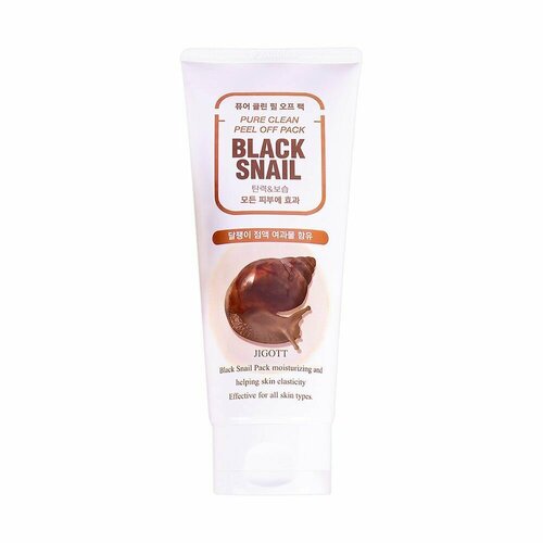 JIGOTT Пилинг-маска для лица муцин улитки BLACK SNAIL Pure Clean Peel Off Pack, 180 мл