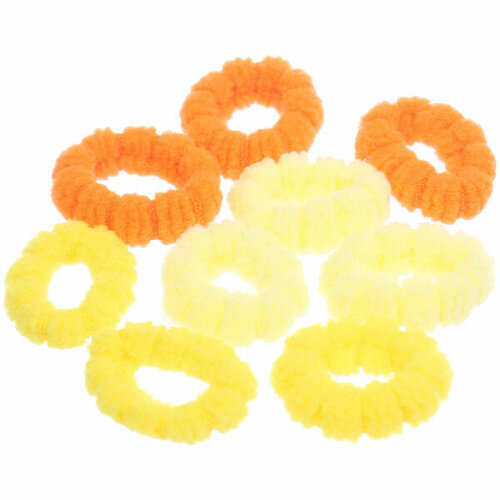 Резинки для волос 100шт «миндаль», оттенки желтый и оранжевый, d-2см