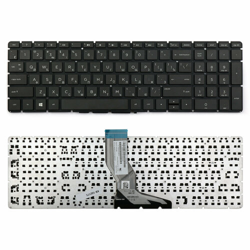 Клавиатура для HP Pavilion 250 G6 . Плоский Enter. Черная, без топкейса