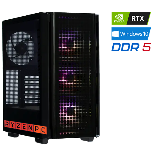 Настольный компьютер RyzenPC GAME 83510540 (AMD Ryzen 7 7700 3.8 ГГц, AMD B650, 16 DDR5, SSD: 500 Гб, HDD: 2000 Гб, NVIDIA GeForce RTX 3060 Ti 8 Гб, WI-FI, Без привода, 750 Вт, Deepcool CG540, Windows 10 Home)