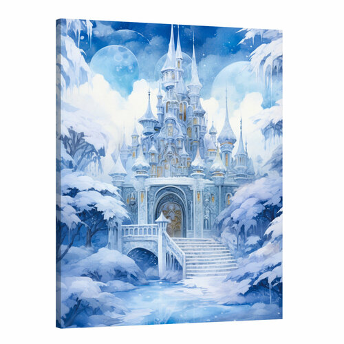 Интерьерная картина 50х70 "Зимняя сказочная история"