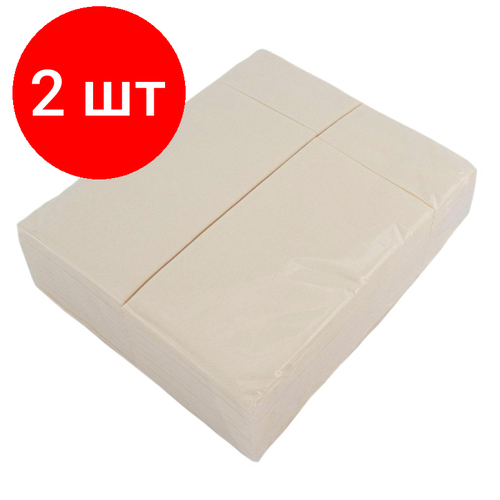 Комплект 2 упаковок, Салфетки д/столовых приборов конверты AIRLAID 32x40см ваниль 58218