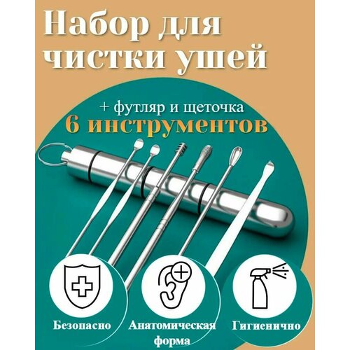 Абор инструментов для чистки ушей, ушные палочки, пластиковый чехол, Zur-Kibet