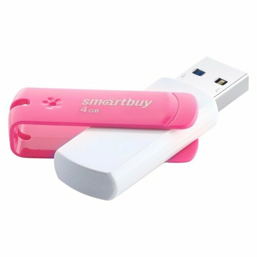 Флешка Smartbuy 4GBDP, 4 Гб, USB2.0, чт до 25 Мб/с, зап до 15 Мб/с, розовая (комплект из 3 шт)