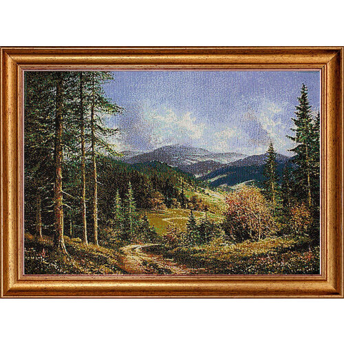 Картина гобеленовая, "Лес в горах", 50х40 см, Арт. ГГ-г1