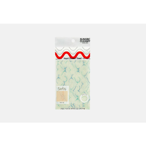 Мочалка для душа Sung Bo Cleamy, Heart Shower Towel 1шт