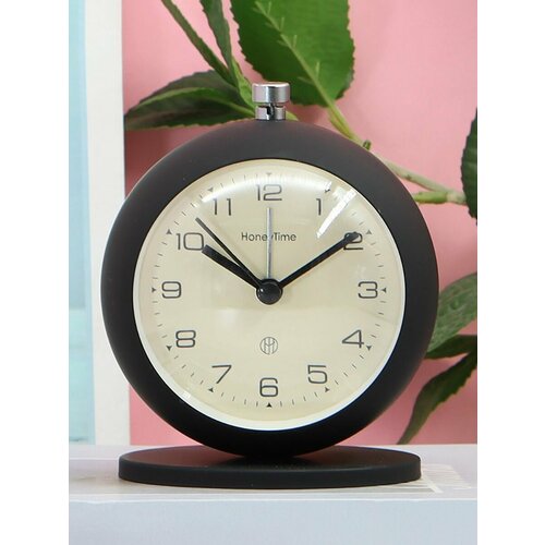 Часы настольные с будильником Clock UFO black