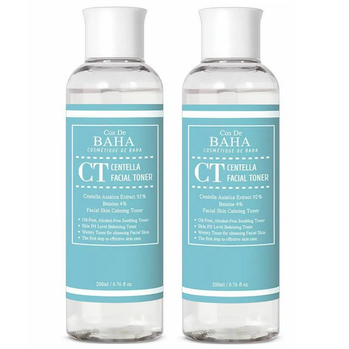 Cos De BAHA Тонер для лица CT Centella Facial Toner, Восстанавливающий, с 92% центеллы, 200 мл, 2 шт