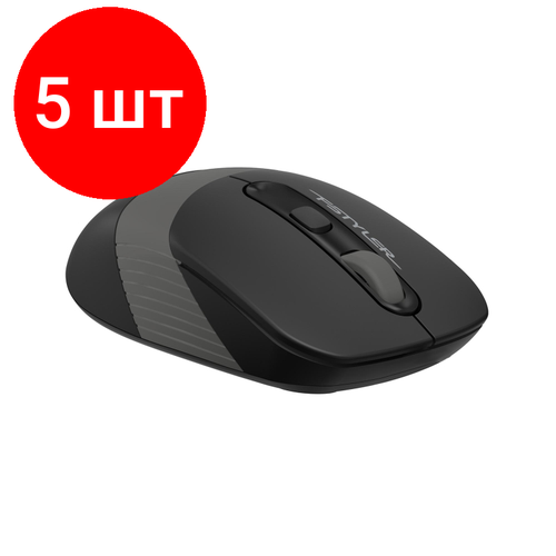 Комплект 5 штук, Мышь компьютерная A4Tech Fstyler(FG10S GREY)черн/сер/2000dpi/беспроводн/4кн