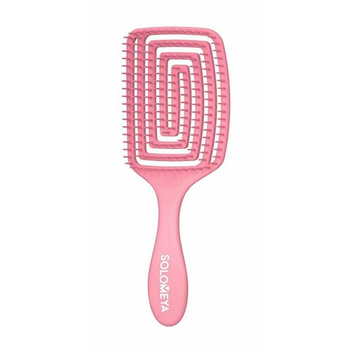 Расческа для сухих и влажных волос с ароматом клубники Solomeya Wet Detangler Brush Paddle Strawberry