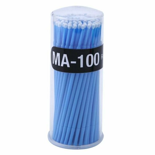 Микробраши Kristaller одноразовые для нанесения растворов, MA-100 Regular, синий, 100 шт