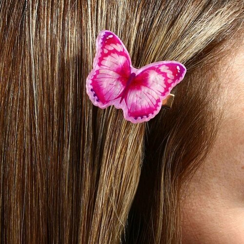 Заколка для волос Art beauty - Бабочка, вертящаяся, из пластика, 4х3х2 см, 1 шт.
