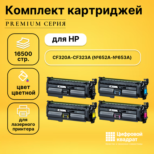 Набор картриджей DS CF320A-CF323A HP 652A-653A совместимый