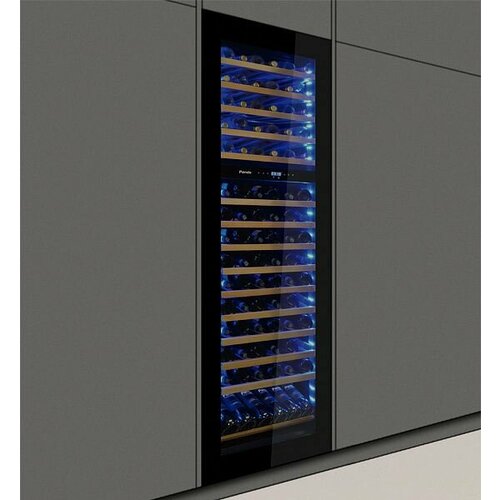 Встраиваемый винный холодильник Pando PVMAVP 178-112CRR, черный, система открытия двери PushOpen, объем 280 л, полки из натурального бука