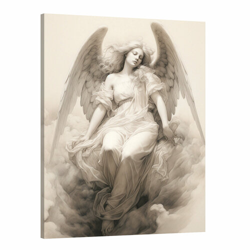 Интерьерная картина 50х70 "Ангел на облаке"