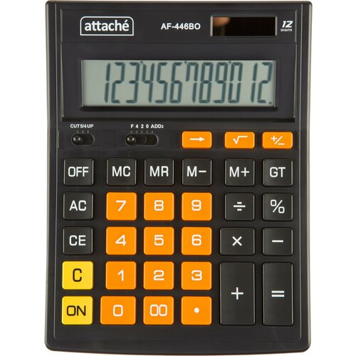 Калькулятор настольный полноразм Attache AF-446BO,12р, дв. п, ч/ор,203x153x48