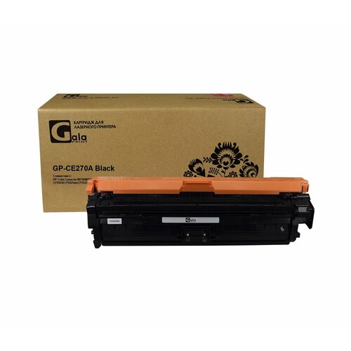 Картридж GalaPrint CE270A (HP 650A) для принтеров HP Color LaserJet M750/M750dn/M750n/M750xh/CP5525/CP5525dn/CP5525n/CP5525xh 13500 копий лазерный, совместимый, цвет черный
