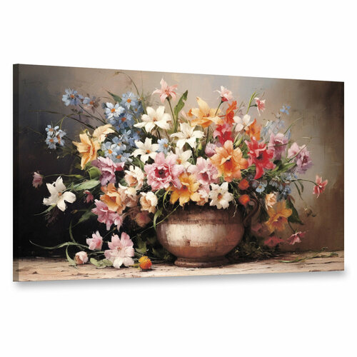 Интерьерная картина 100х60 "Весенний букет в полном расцвете"