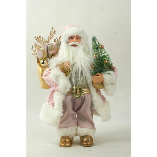 Фигурка декоративная Дед Мороз Зимний чародей цвет. розовый 45 см,
