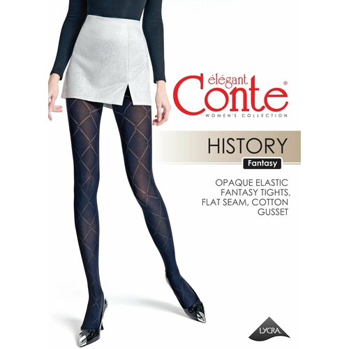 Колготки Conte elegant HISTORY, 50 den, размер 3/M, черный