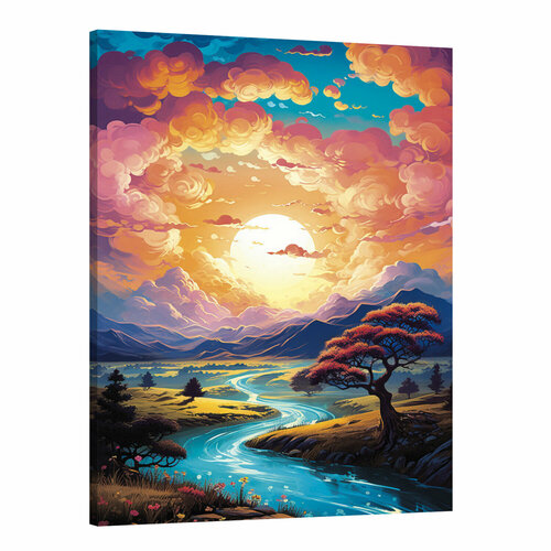 Интерьерная картина 50х70 "Сказочный закат"