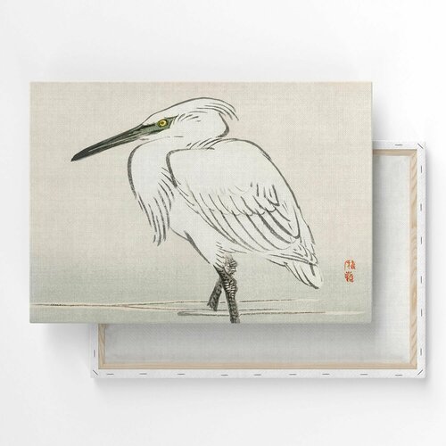 Картина на холсте, репродукция / Байрэй, Коно - Snowy egret / Размер 80 x 106 см