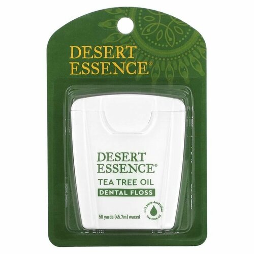Desert Essence, Зубная нить с маслом чайного дерева, вощеная, 45,7 м