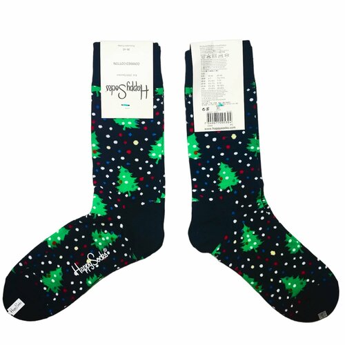 Носки Happy Socks, размер 36-40, белый, зеленый, черный