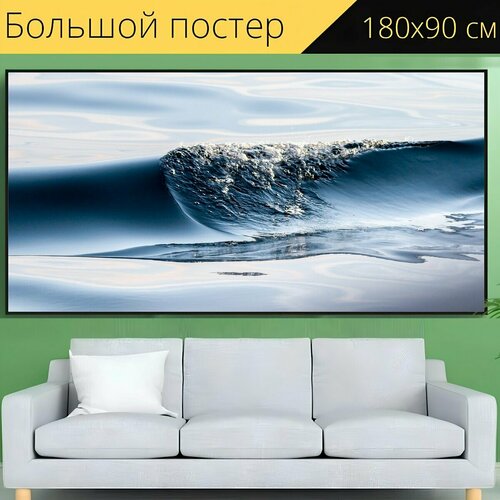 Большой постер "Воды, море, волна" 180 x 90 см. для интерьера