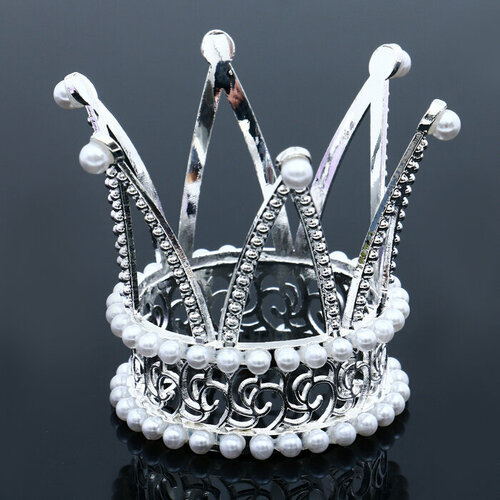 Украшение для торта "Корона принцессы", цвет серебро