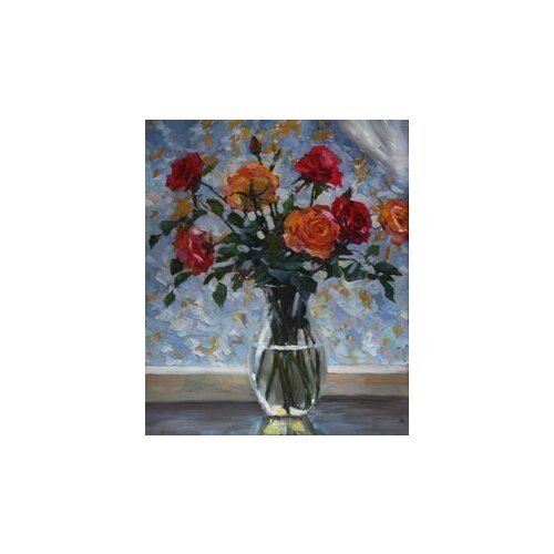 Картина " Розы",65х55см. холст, масло; ручная работа