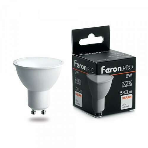 Feron Лампа светодиодная Feron.PRO LB-1608 GU10 8W 2700K 38092