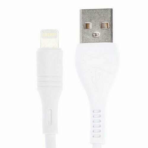 Кабель BX43, Lightning - USB, 2.4 А, 1 м, PVC оплётка, белый