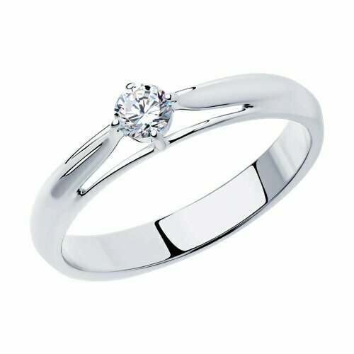 Кольцо помолвочное Diamant, серебро, 925 проба, фианит, размер 18.5, белый