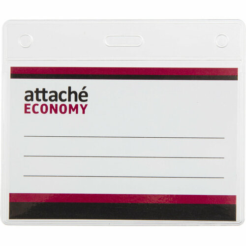 Attache Бейдж Attache Economy 78x96 150мкм, шнурок 45см син, вкладыш 60x90 5шт/уп