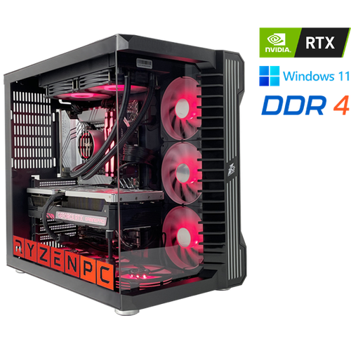 Настольный компьютер RyzenPC GAME 83504797 (AMD Ryzen 7 5700X 3.4 ГГц, AMD B550, 64 DDR4, SSD: 2000, NVIDIA GeForce RTX 4060 8 Гб, WI-FI, Без привода, 650 Вт, 1stPlayer SP9, Windows 11 Home)