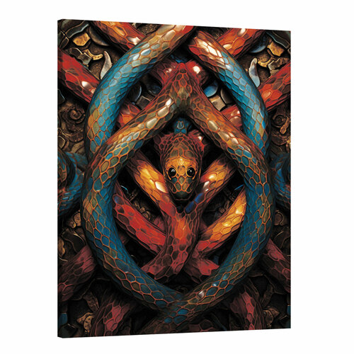 Интерьерная картина 50х70 "Змеиный калейдоскоп"