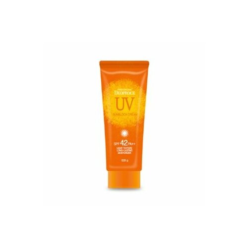 DEOPROCE Солнцезащитный крем для лица и тела с фактором защиты SPF42 PA+++ 100 г. / spf для лица и тела с растительными экстрактами / Корейская косметика.