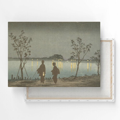 Картина на холсте, репродукция / Кобаяси Киётика - Night on the Sumida River / Размер 30 x 40 см