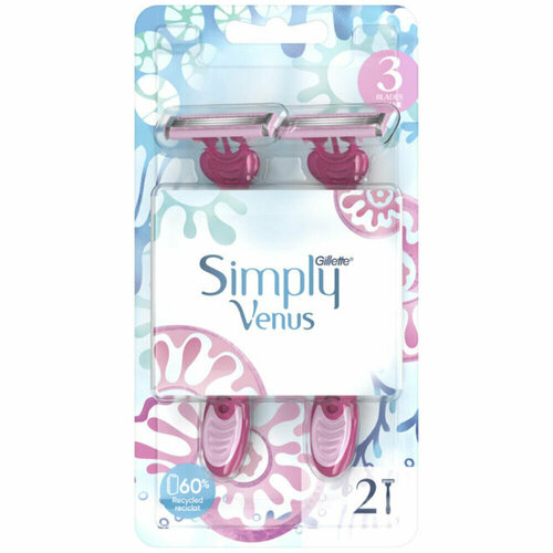 Gillette Venus Бритвенный станок Simply 3, 2 шт.