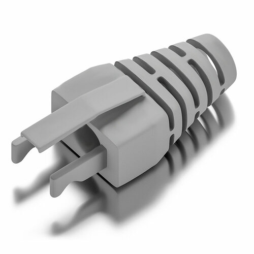 Колпачок на вилку коннектора 8p8c RJ-45 GCR изолирующий серый на кабель диаметром 5.0-5.5 мм (10шт)