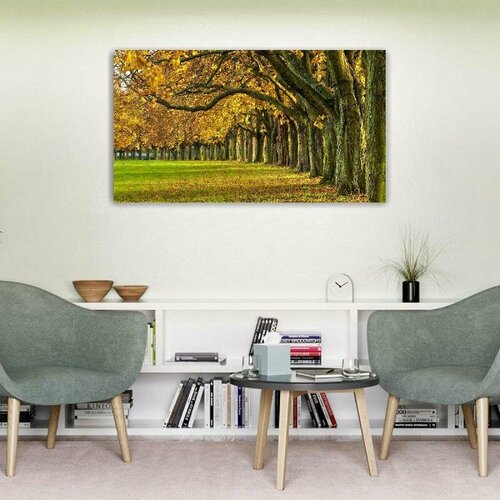Картина на холсте 60x110 LinxOne "Nature colorful walk лес" интерьерная для дома / на стену / на кухню / с подрамником