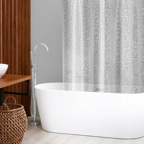 Штора для ванной «Галька», 180×180 см, PEVA, цвет белый