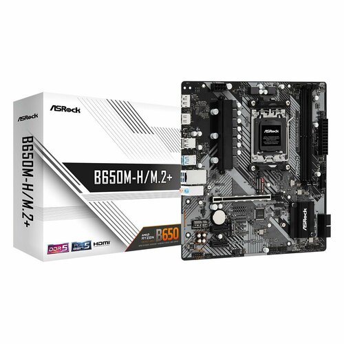 Материнская плата ASRock B650M-H/M.2+, AMD, AM5, DDR5, HDMI, Micro-ATX