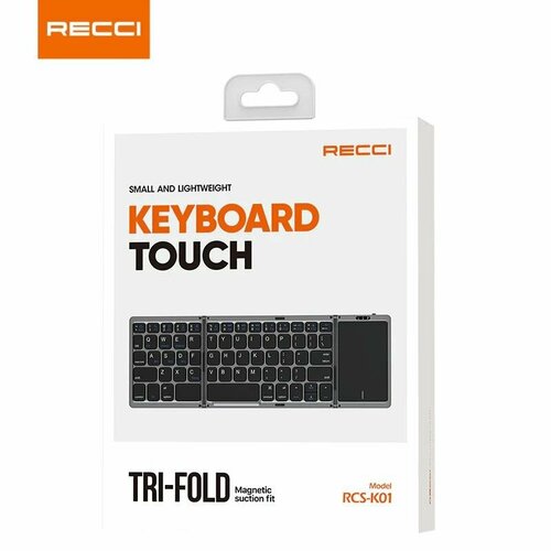 Bluetooth-Клавиатура Recci Keyboard Touch RCS-K01 (тройная складная сенсорная)