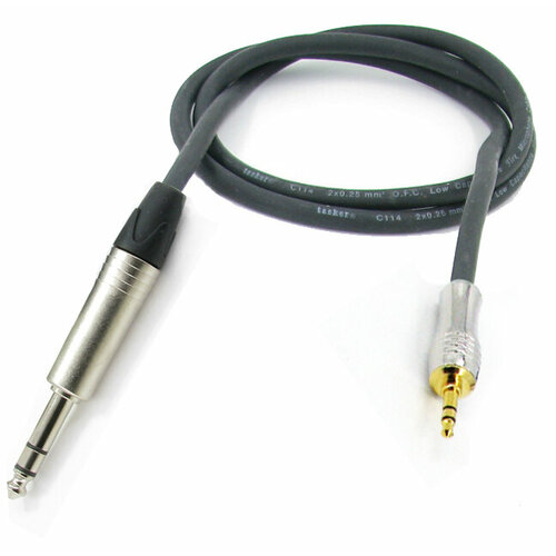 Кабель mini JACK 3,5 (TRS) - JACK 6,3 (TRS) стерео, симметричный (С114) , netaudio, длина 5 метров