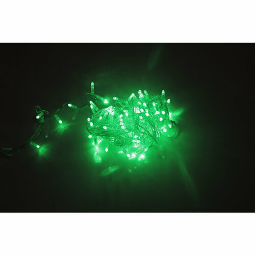 LED-PLS-100-10M-240V-G/C-W/O, Зеленая/прозрачны провод, соединяемая (без силового шнура) С колпачком