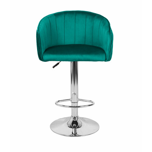 Барный стул Марк WX-2325 цвет сиденья зелёный велюр, цвет основания хром
