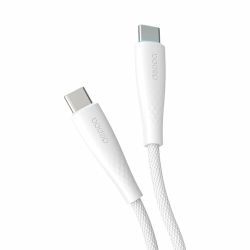 Дата-кабель Fly USB-С - USB-С, 60Вт, 2м, белый, Deppa, Deppa 72547