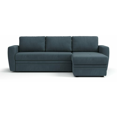Угловой диван-кровать PUSHE раскладной Лакки, универсальный угол, велюр, серый Balance 996